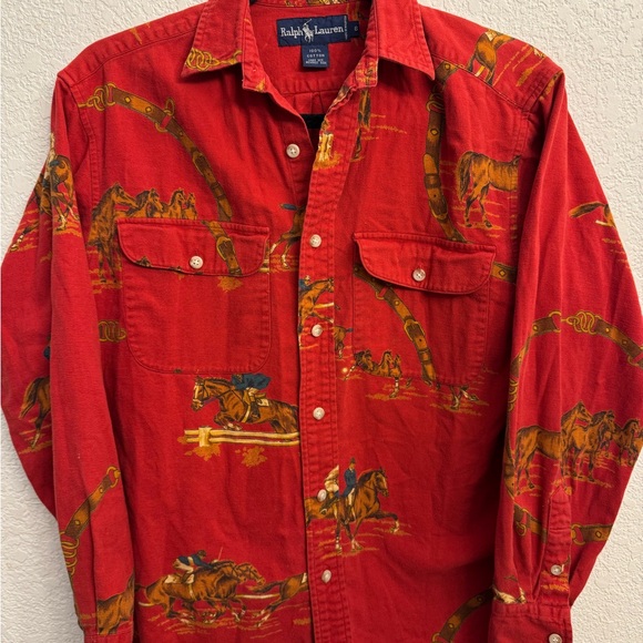 Ralph Lauren | Tops | Ralph Lauren Red Western Shirt | Poshmark